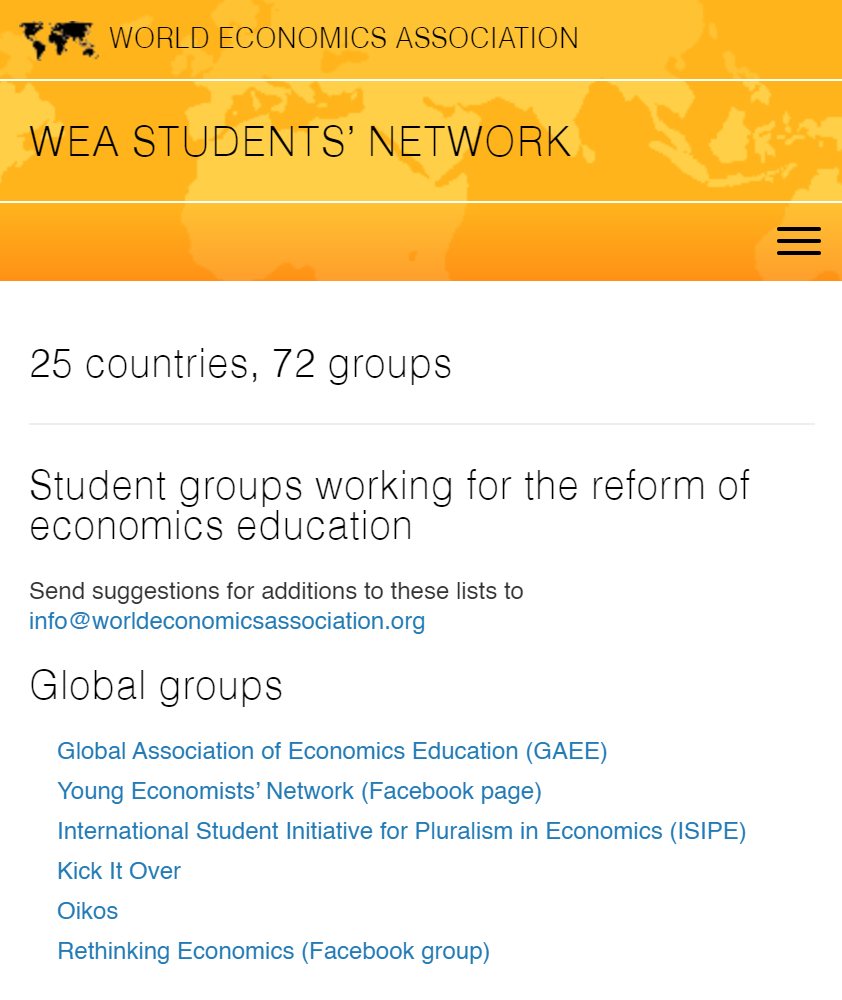 GAEE to be recognized as a global student member of the World Economics ...
